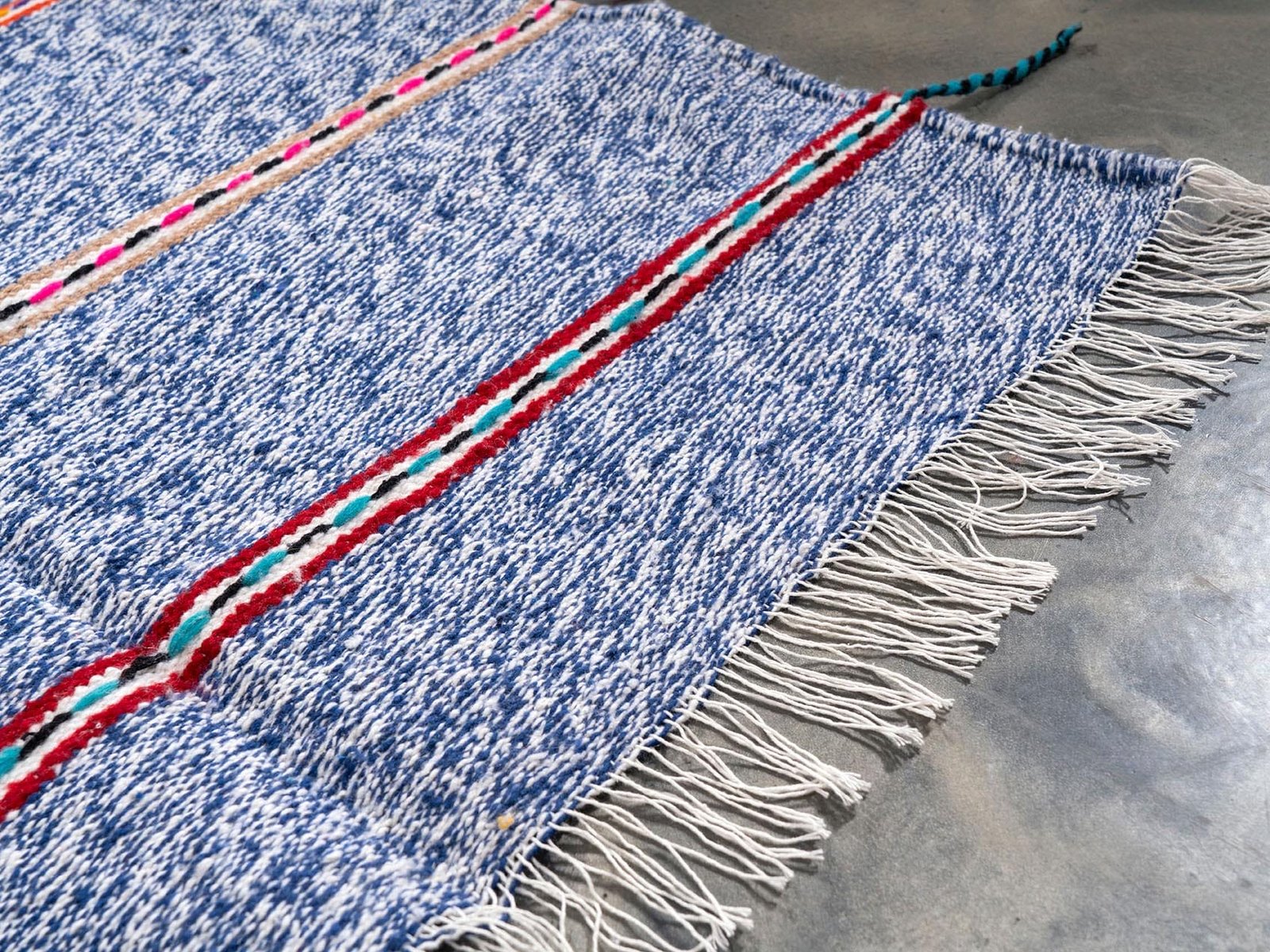 3x5 Small Blue Cotton Carpet - ASALA LIVING