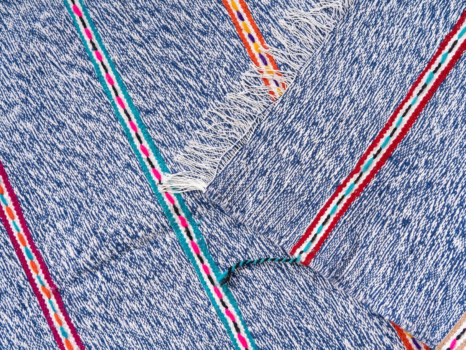 3x5 Small Blue Cotton Carpet - ASALA LIVING