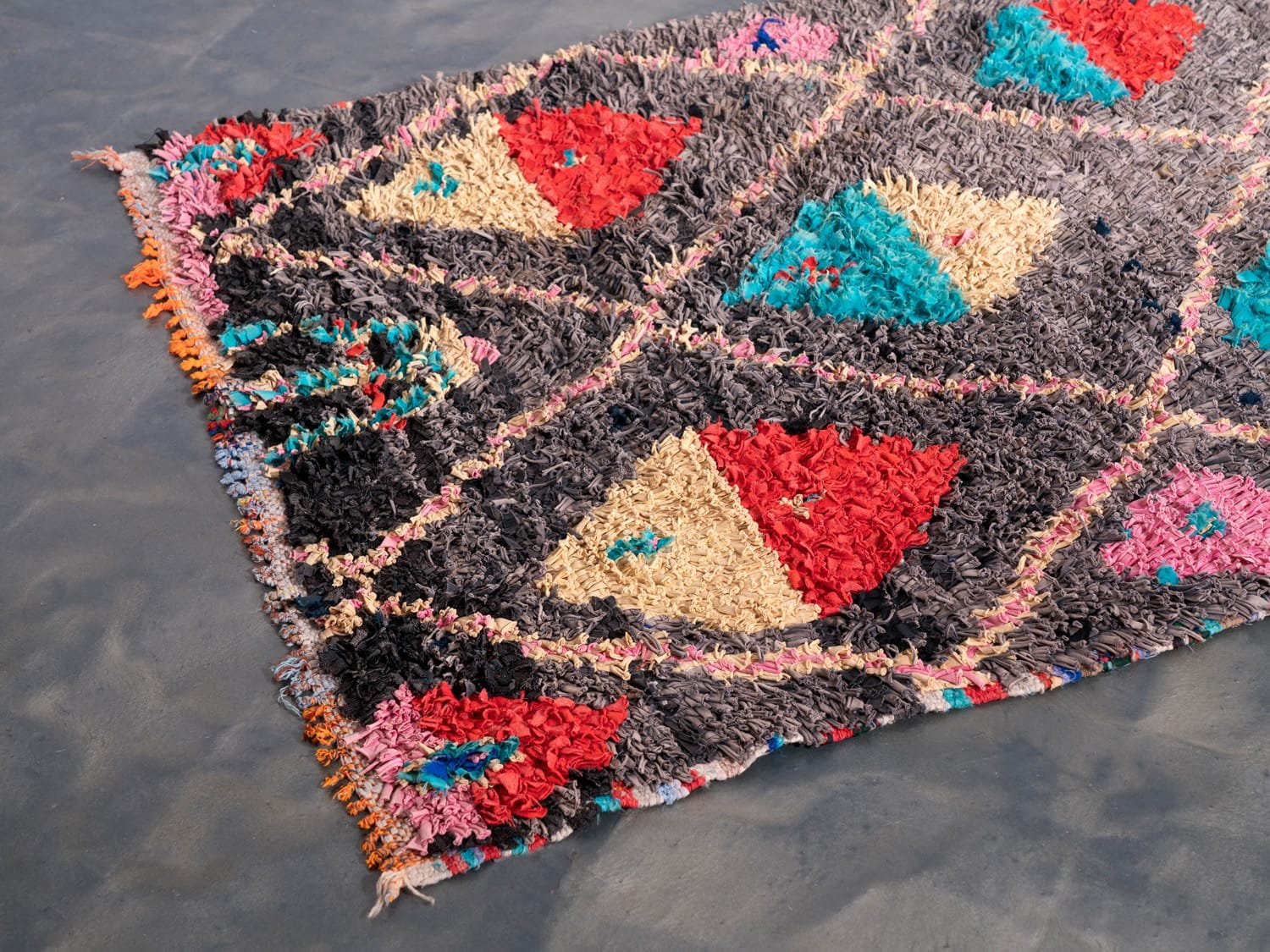 4x9 Moroccan Gray Rag Rug - ASALALIVING